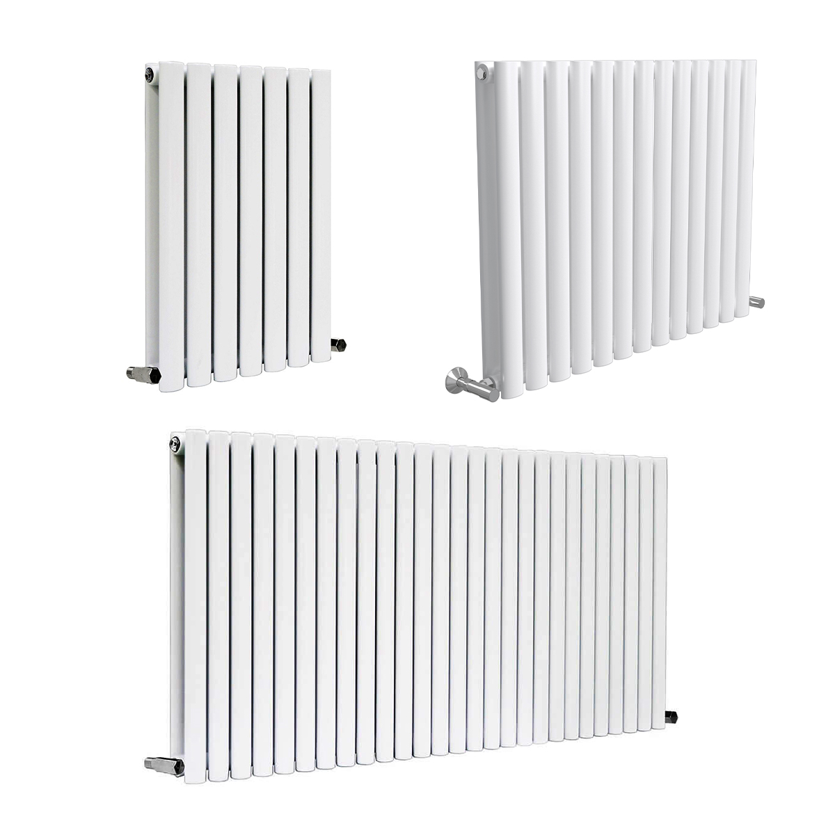 Norden - White Horizontal Oval Column Designer Radiator - 600mm Height ...