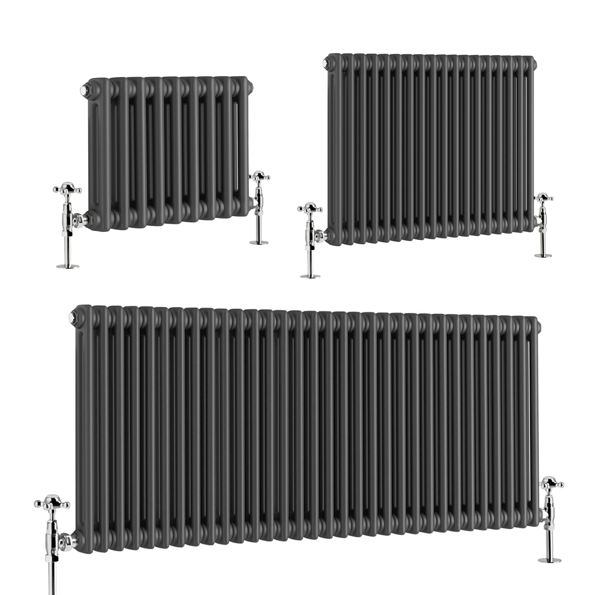 Bern 300 x 1190mm White Double Horizontal Column Radiator