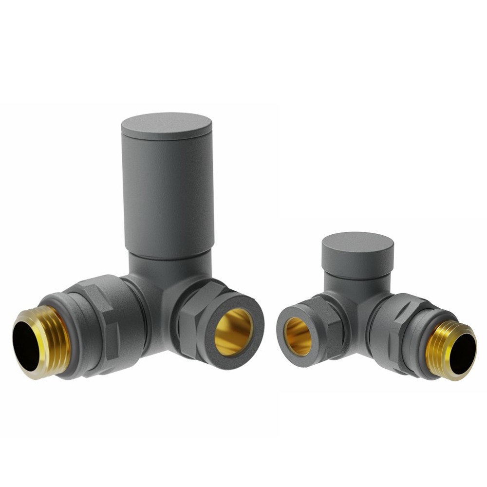 Modern Round Corner Radiator Valves - White