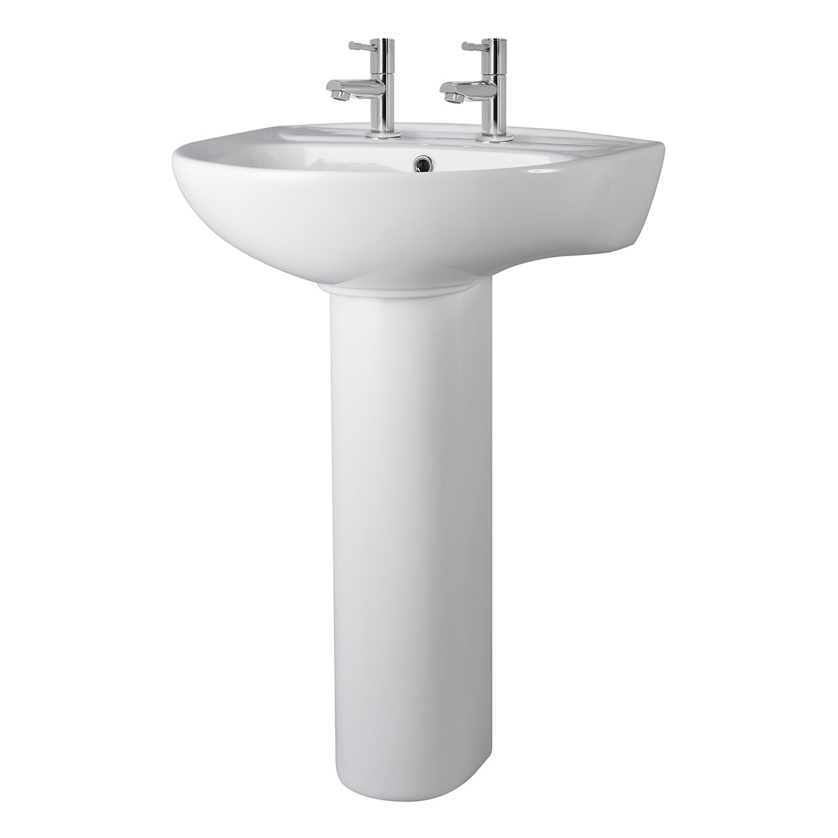 Splash 550mm 2TH Basin with Full Pedestal