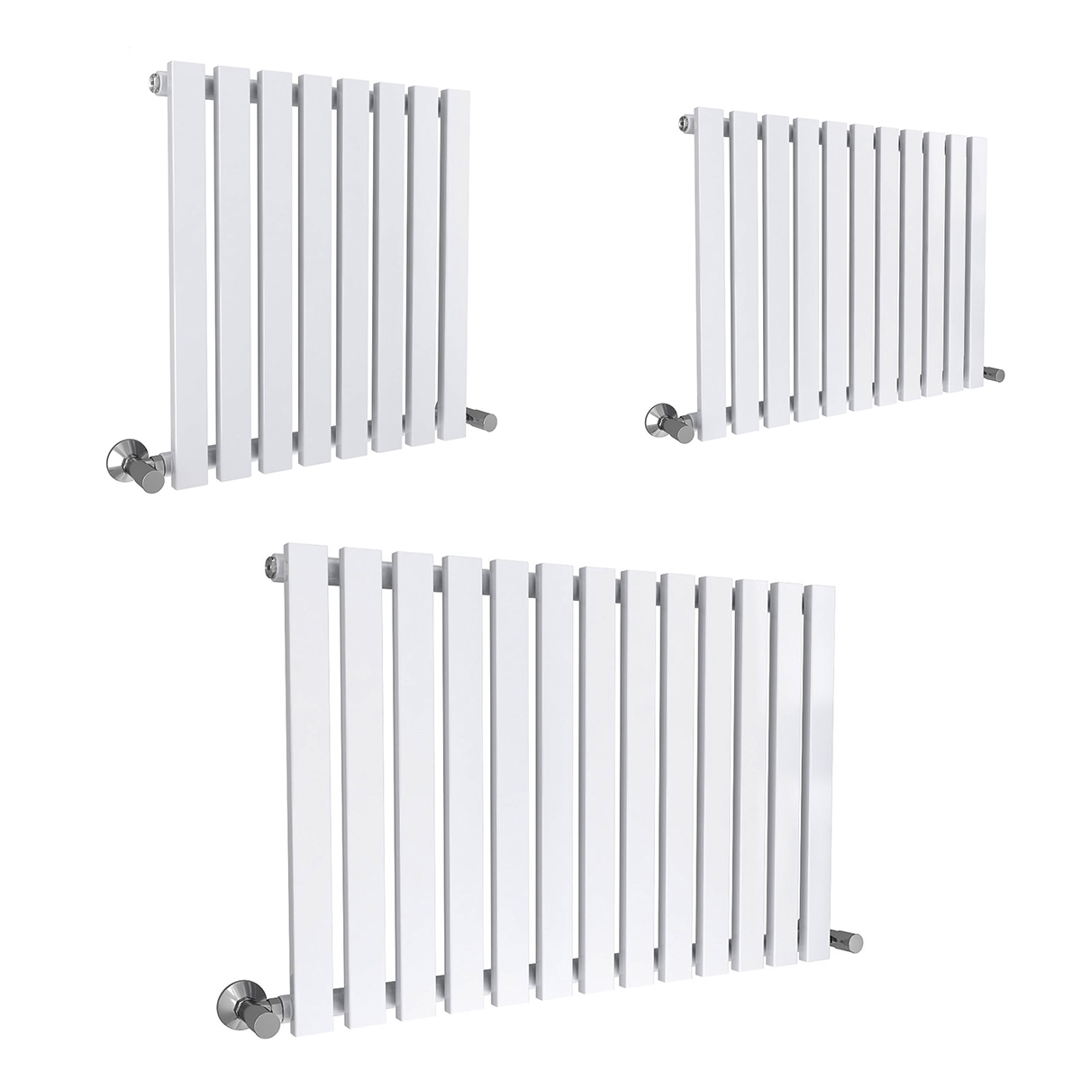 Lulea - White Flat Panel Horizontal Designer Radiator- 600mm Height ...
