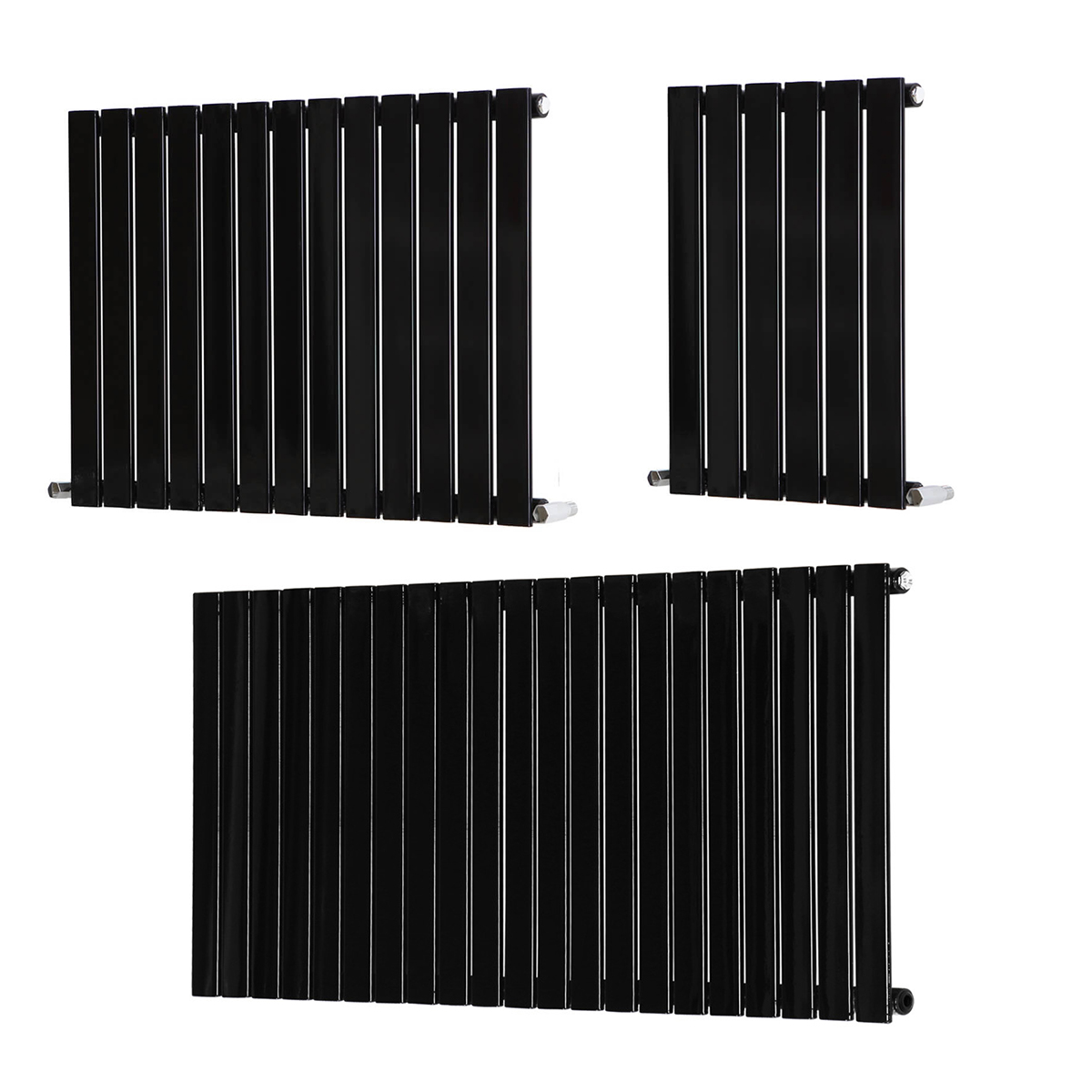 Karlstad 600 x 1022mm Black Copper Double Flat Panel Horizontal ...