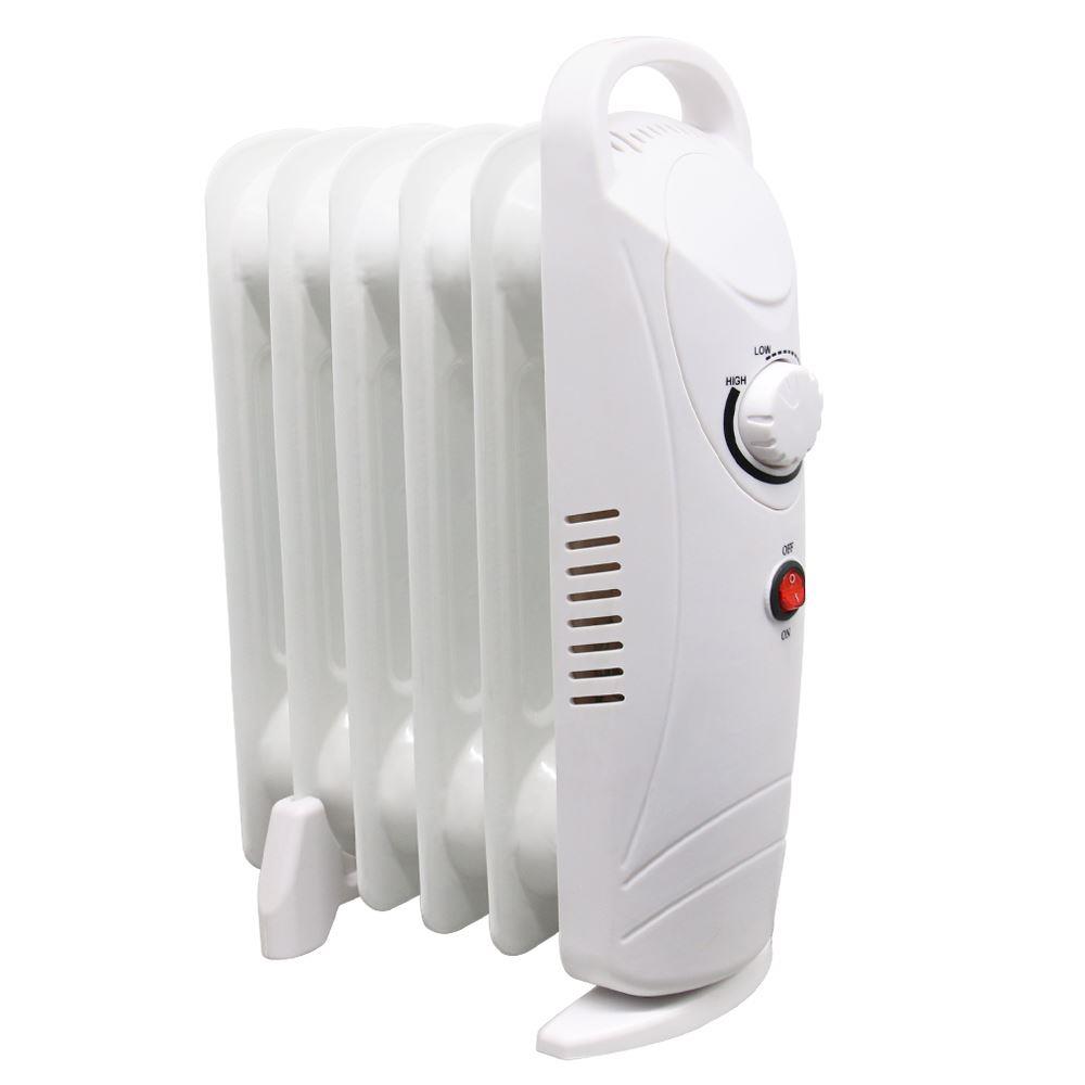 Otta Mini Electric Portable Oil Filled Radiator 6 Fin Gloss White 800W