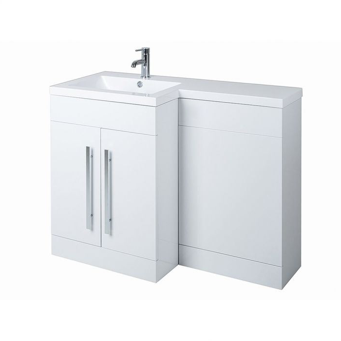 Calm White Left Hand Combination Vanity Unit Set (No Concealed Cistern ...