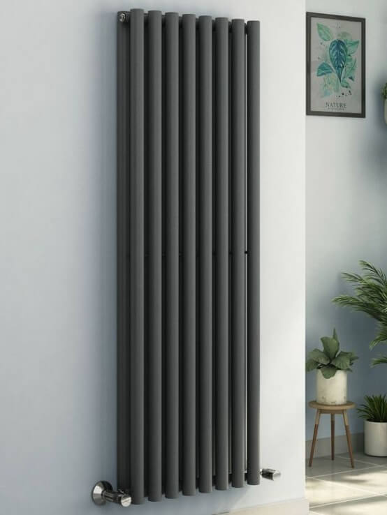 Bern 600 x 605mm Traditional Anthracite Horizontal Four Column Radiator